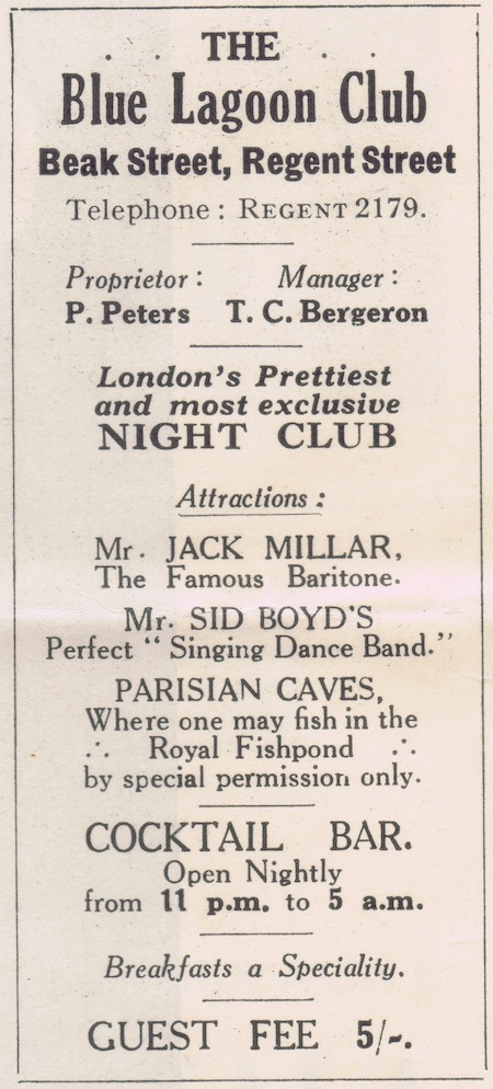 The Blue Lagoon Club, London - Jazz Age Club